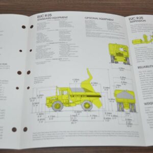 Euclid R-25 Rear Dump Dumper Truck Specification Brochure Prospekt ...
