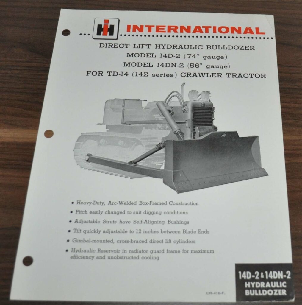 International Tractor TD-14 Bulldozer Specification Brochure Prospekt ...