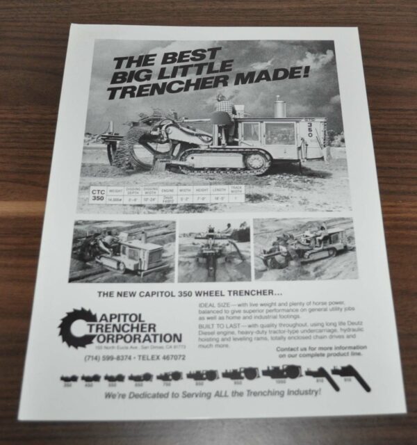 CTC 350 Capitol Trencher Crawler Tractor Brochure Prospekt – AUTO BROCHURE