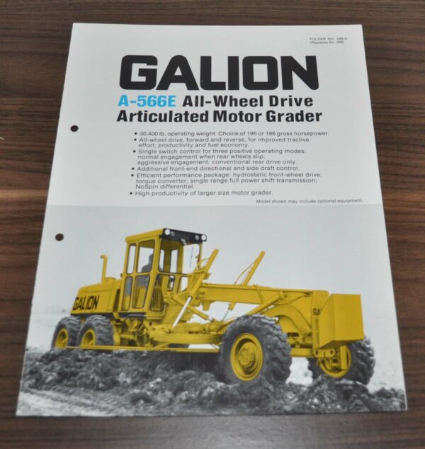 Galion A-566E All-Wheel Drive Articulated Motor Grader Specifications ...