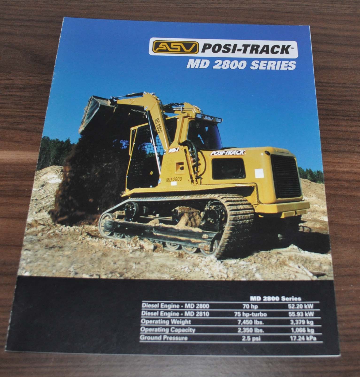 ASV Posi-Track Loader MD 2800 Crawler Tractor Specification Brochure ...