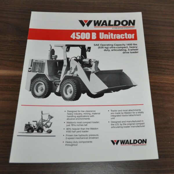 Waldon 4500B Unitractor Loader Specifications Brochure Prospekt – AUTO ...