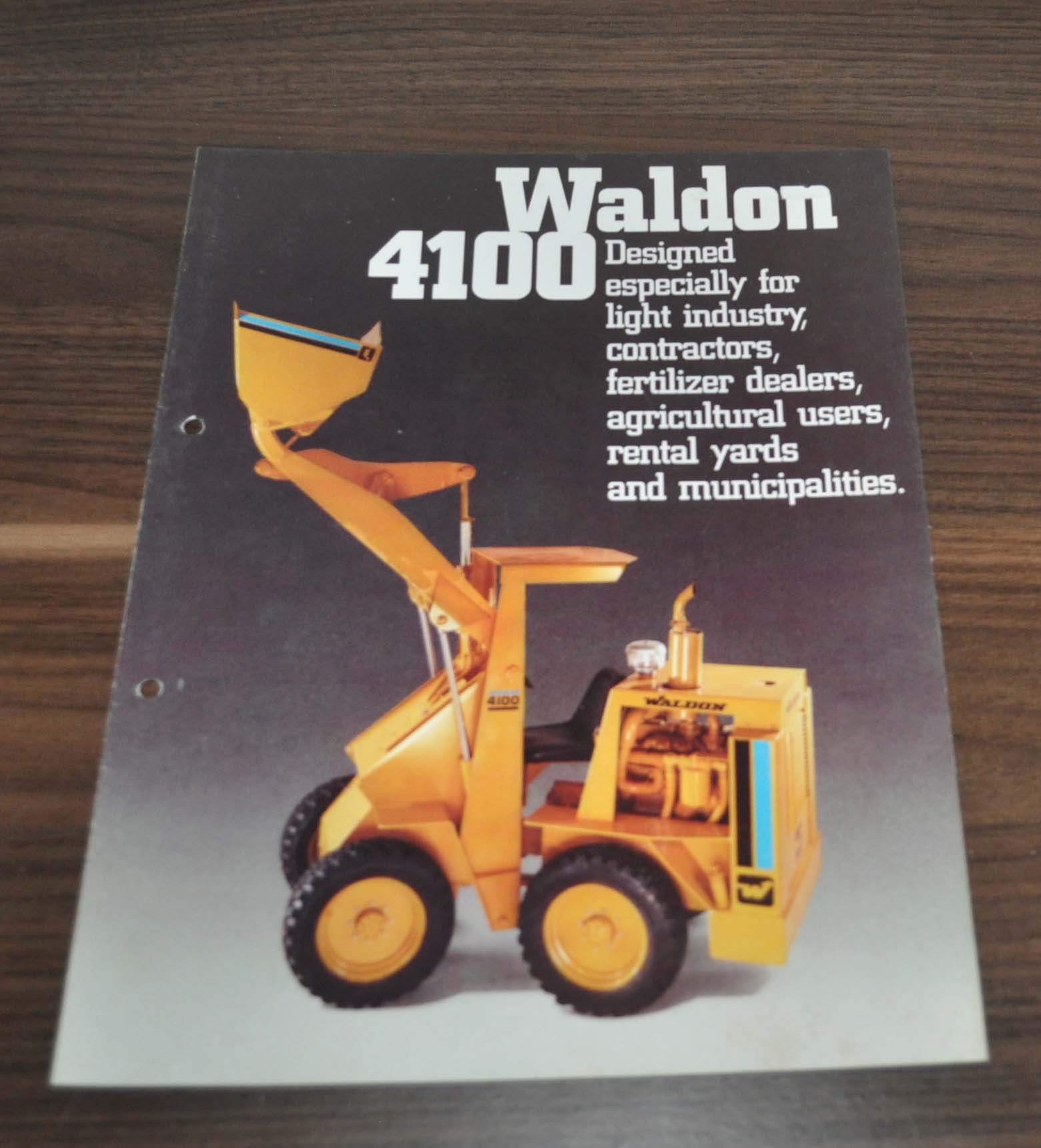 Waldon 4100 Unitractor Loader Specifications Brochure Prospekt – AUTO ...