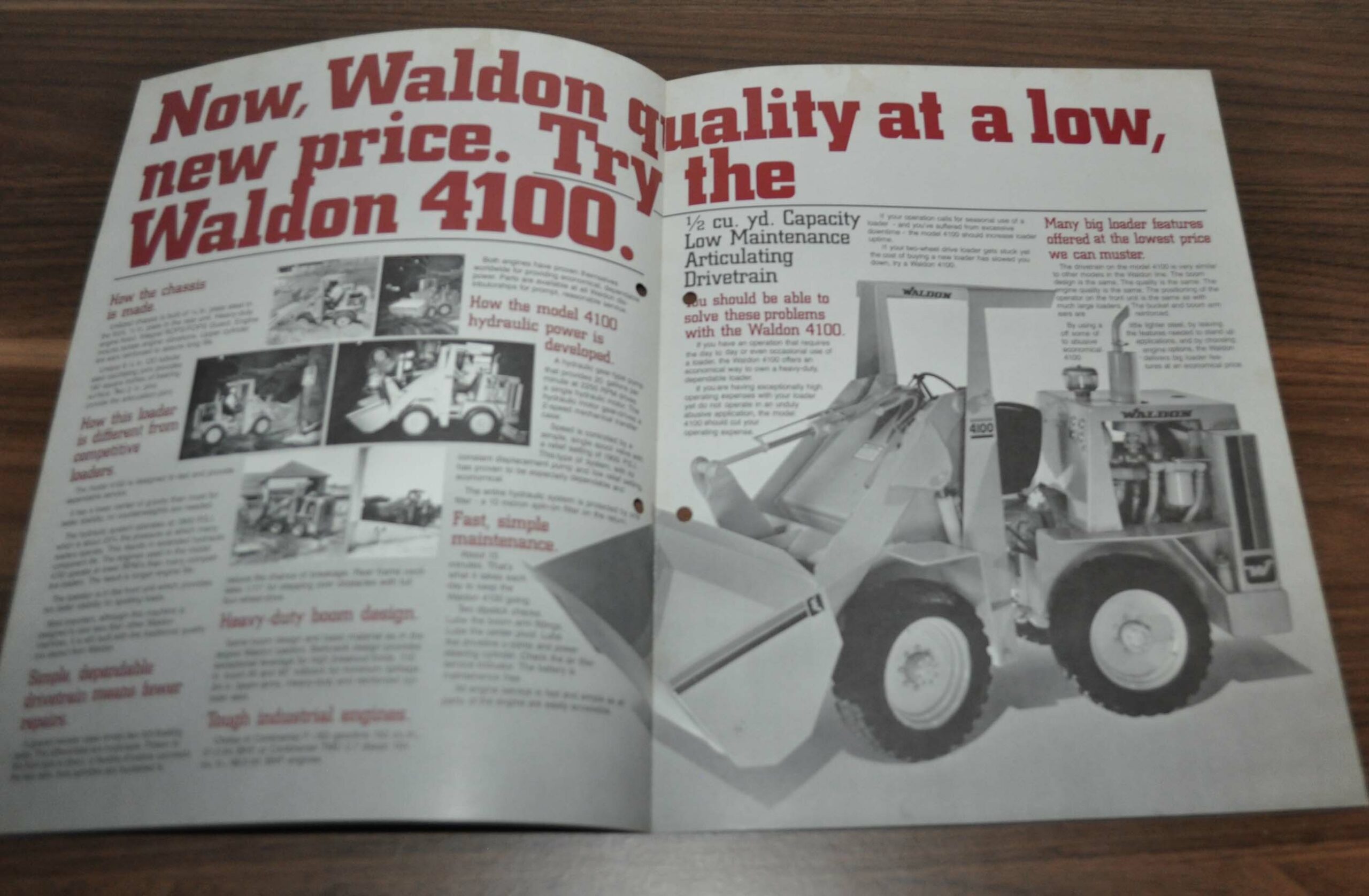 Waldon 4100 Unitractor Loader Specifications Brochure Prospekt – AUTO ...