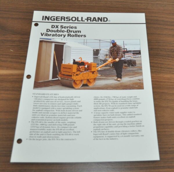 Ingersoll-Rand DX Double-Drum Vibratory Rollers Specification Brochure ...