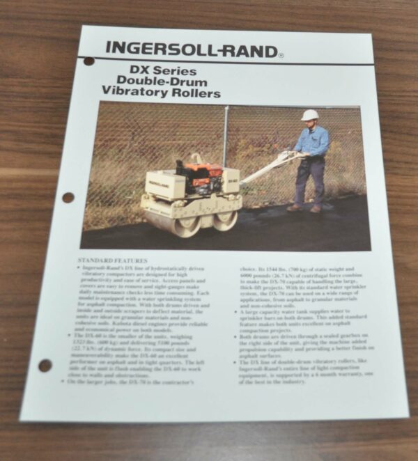 Ingersoll-Rand DX Double-Drum Vibratory Rollers Specification Brochure – AUTO BROCHURE