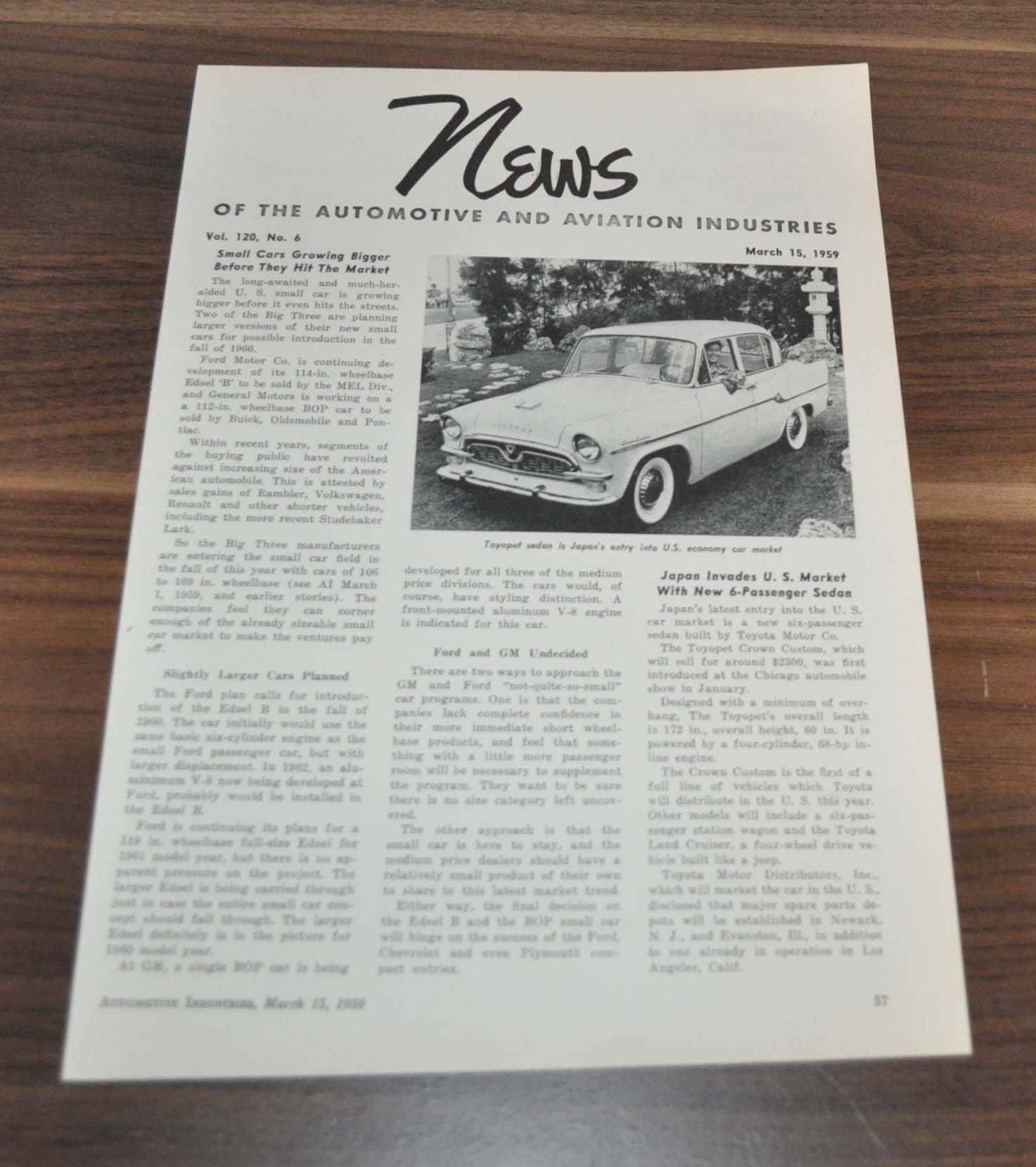 1959 Toyota Toyopet Crown Article Lancia Appia Cadillac Cyclone – AUTO ...
