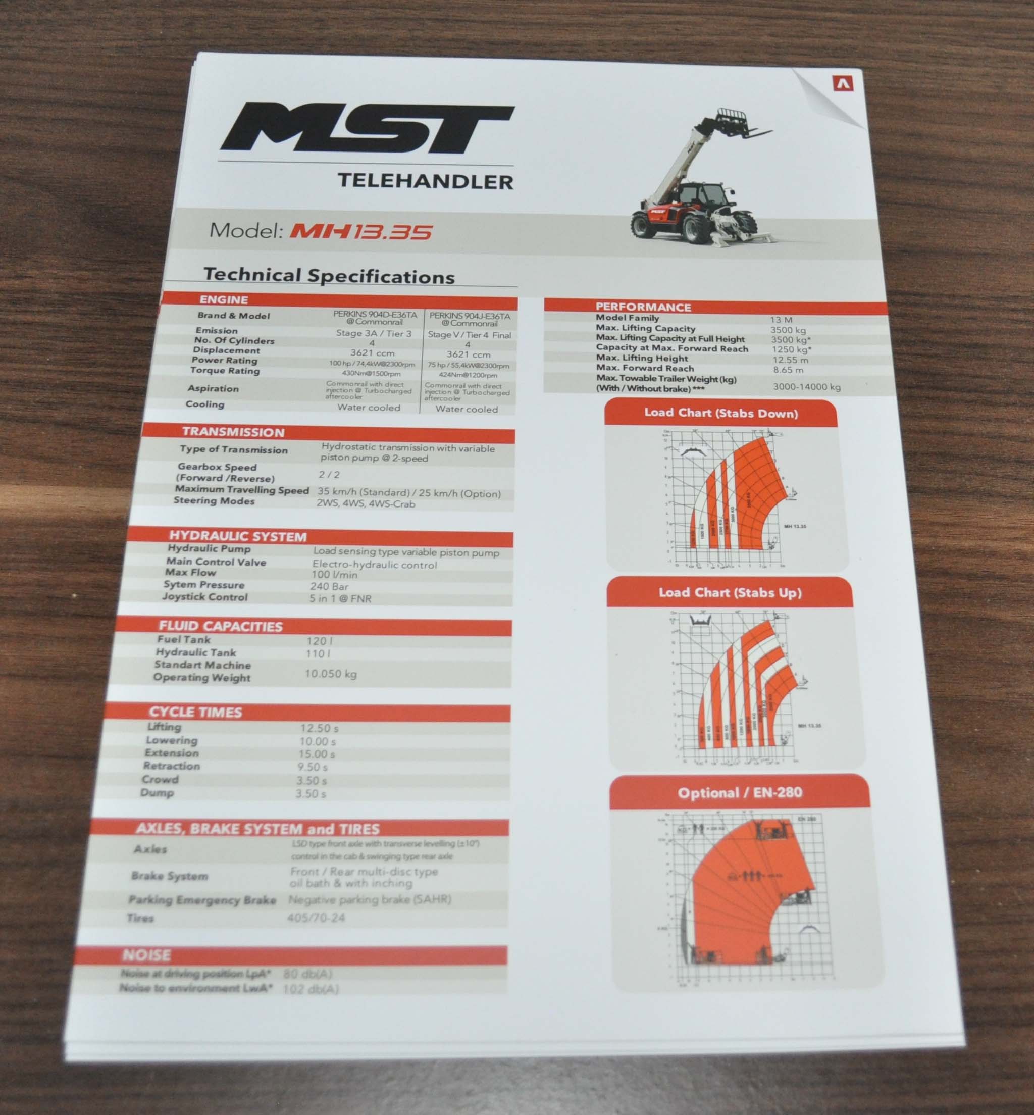 MST MH 13.35 Telehandler Loader Wheel Specification Presentation Brochure RU – AUTO BROCHURE