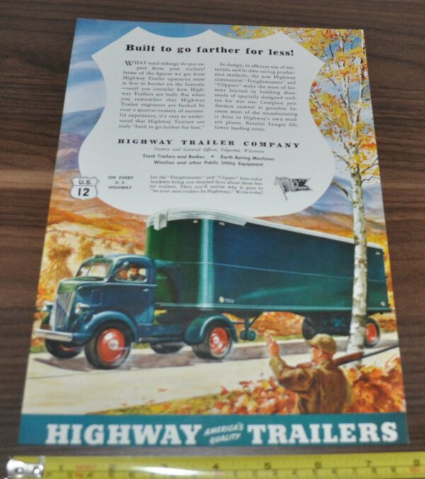 1945 Highway Trailer Truck Ad REO – AUTO BROCHURE