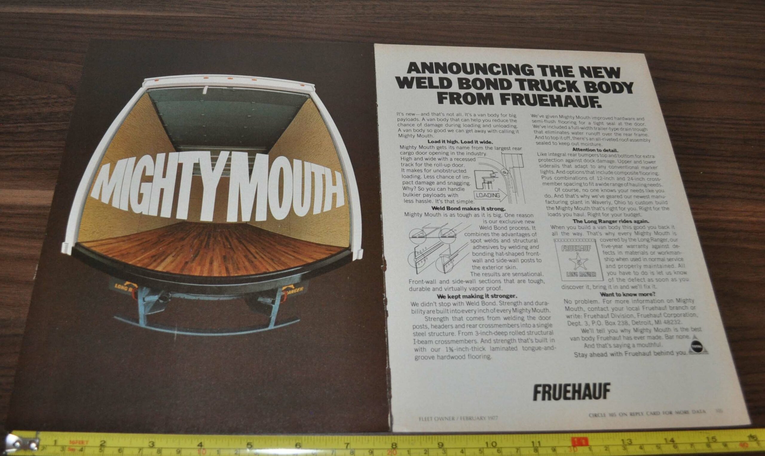 1977 Fruehauf Trailer Truck Ad Cargo Van Bodies Labelmaster Spacemaster ...