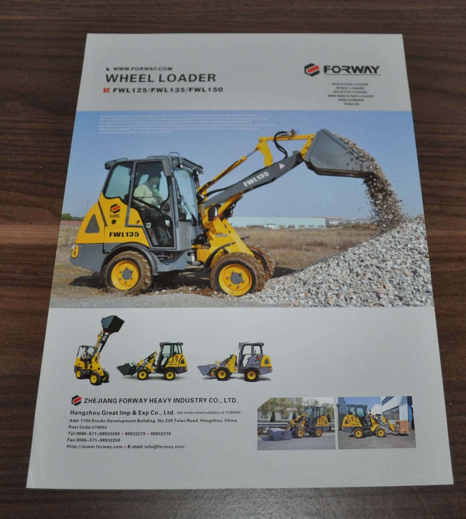 Forway Wheel Loader Specification Brochure Prospekt – AUTO BROCHURE