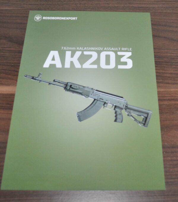 7,62mm Kalashnikov Assault Rifle AK203 Russian Army Rosoboronexport Brochure – AUTO BROCHURE