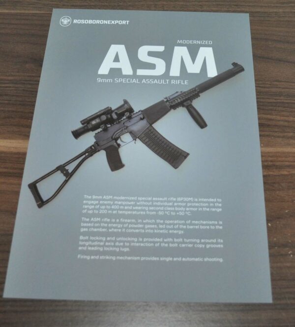 9mm Special Assault ASM Rifle Russian Army Rosoboronexport Brochure ...