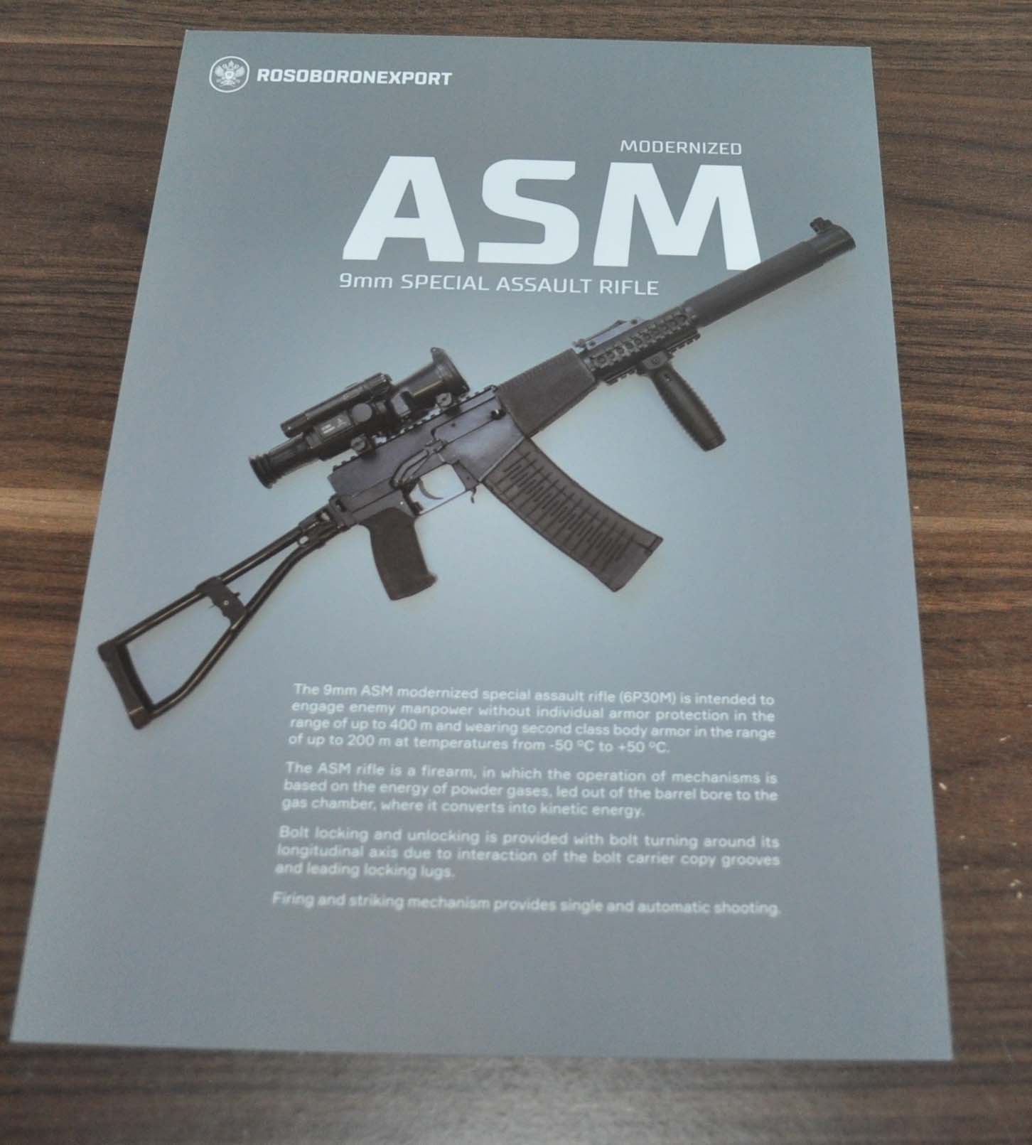 9mm Special Assault ASM Rifle Russian Army Rosoboronexport Brochure ...