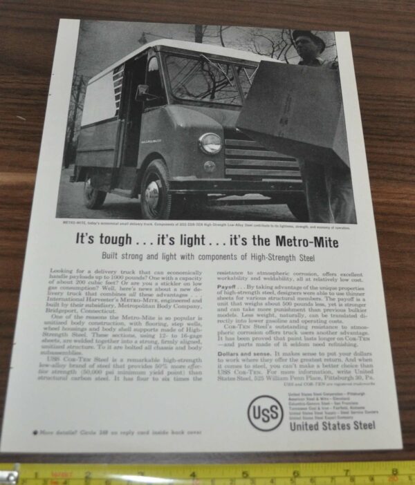 1960 International Metro Mite Truck Ad USS United States Steel – AUTO ...