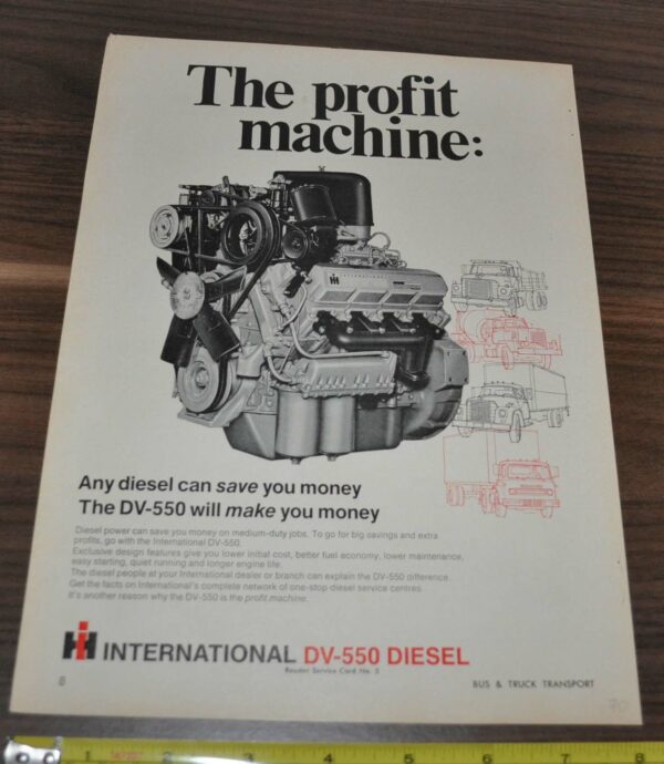 1970 International DV-550 Diesel Engine Truck Ad Good Year – AUTO BROCHURE