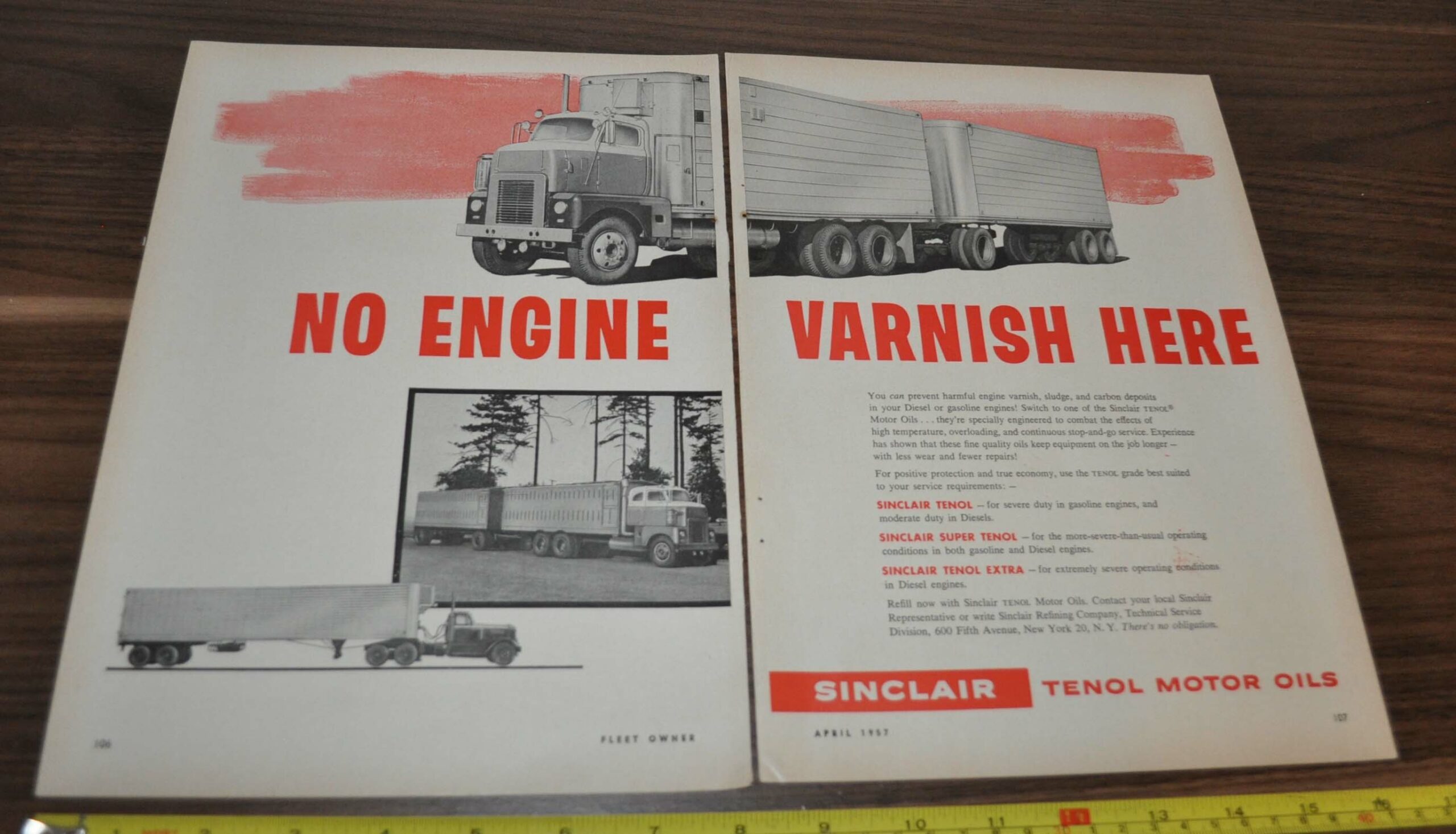 1957 International COE Truck Ad Sinclair – AUTO BROCHURE