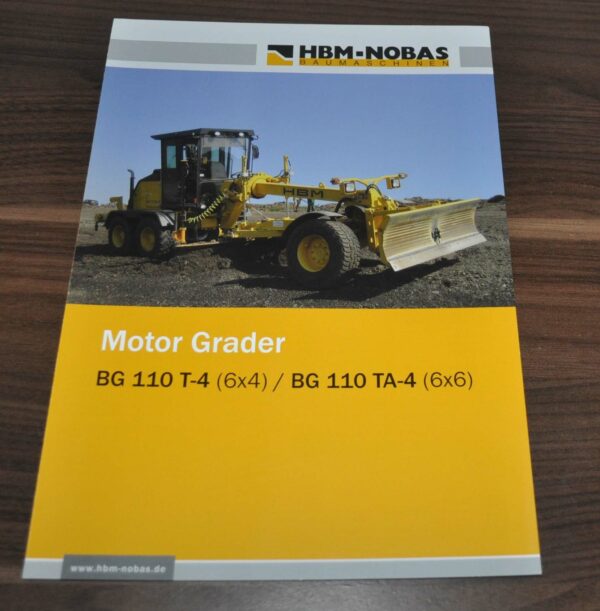 HBM Nobas BG 110 Motor Grader Brochure Prospekt – AUTO BROCHURE