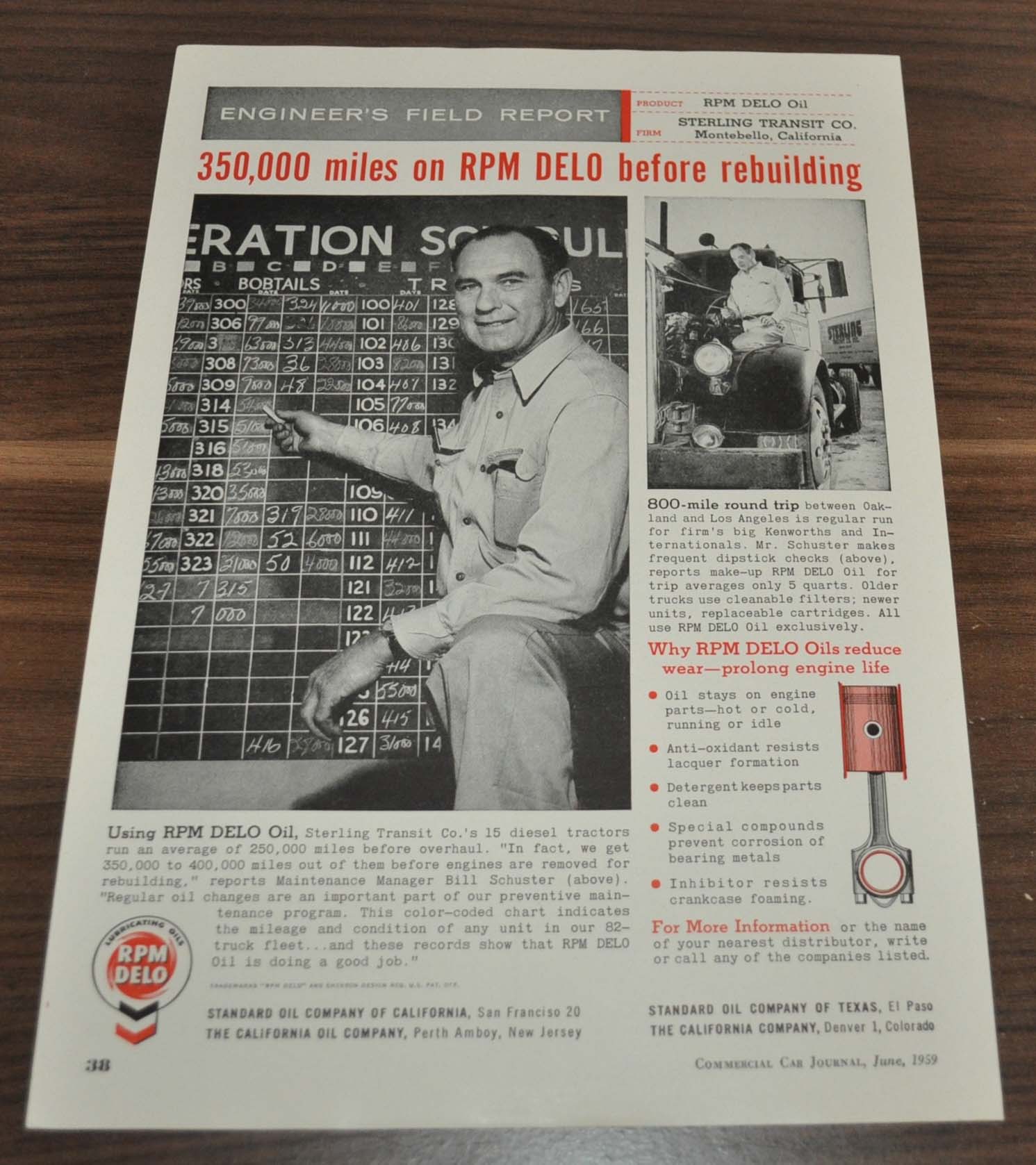 1957 Sterling Transit Kenworth RPM Delo Ringsby Peterbilt Luber-Finer ...