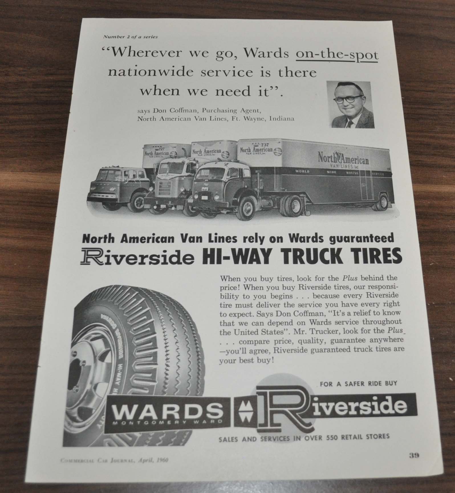 1960 North American Van Lines White 3000 Wards Riverside Tires Thompson ...