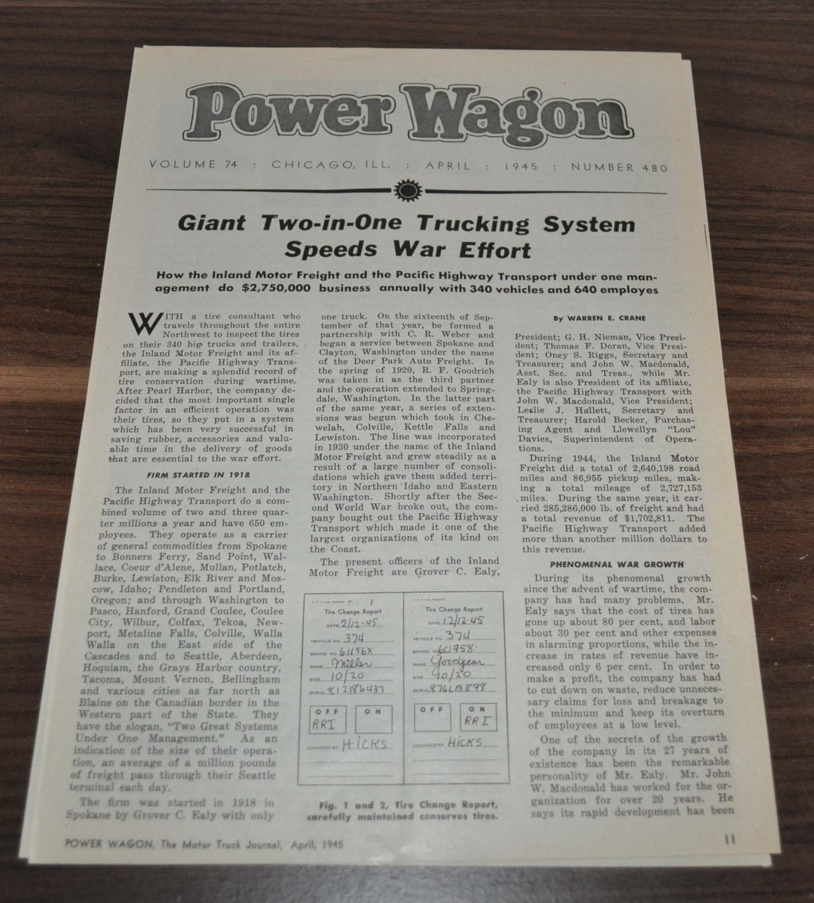 1945 Inland Motor Freight Pacific Highway Transport Kenworth Article ...