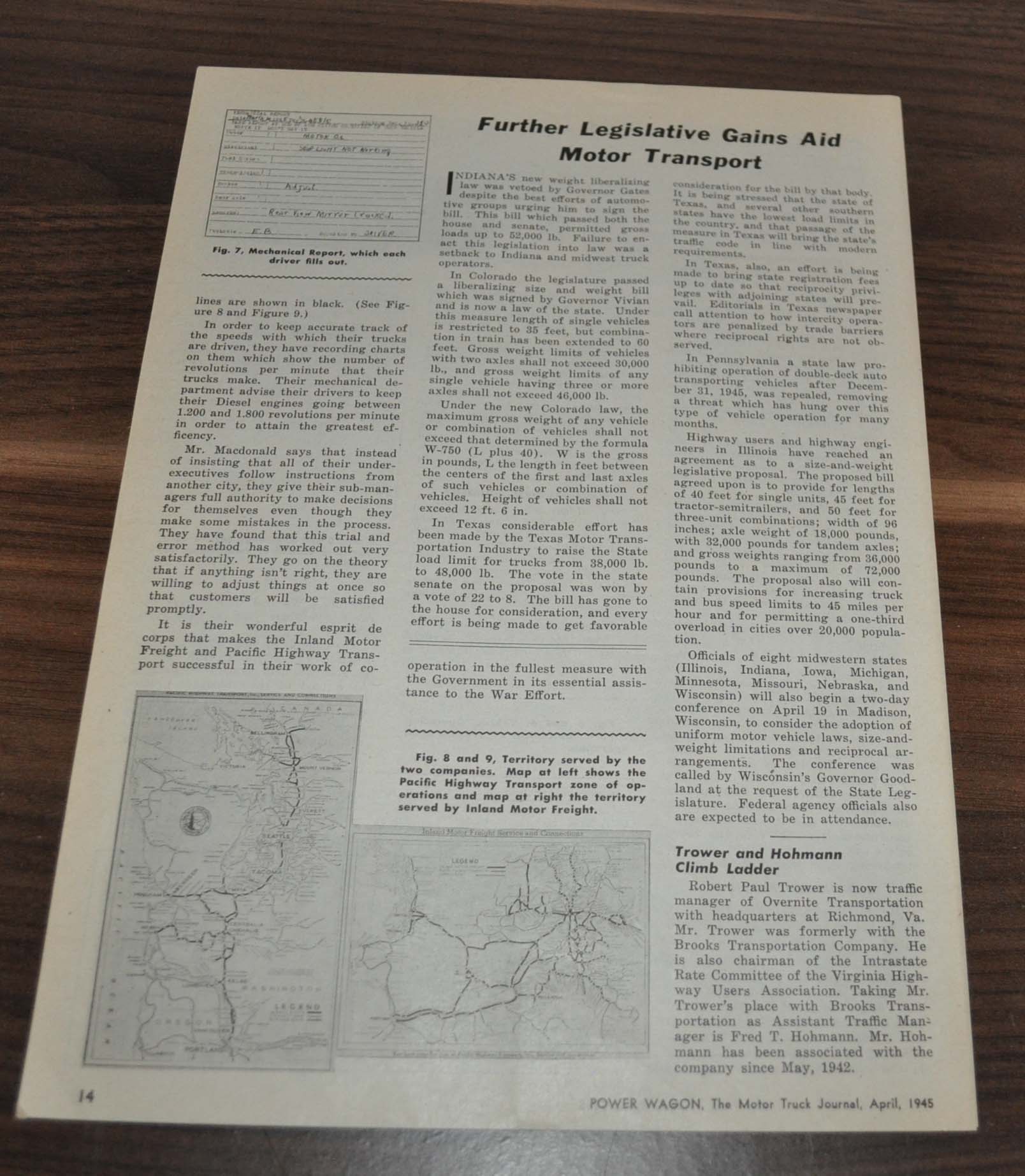 1945 Inland Motor Freight Pacific Highway Transport Kenworth Article ...