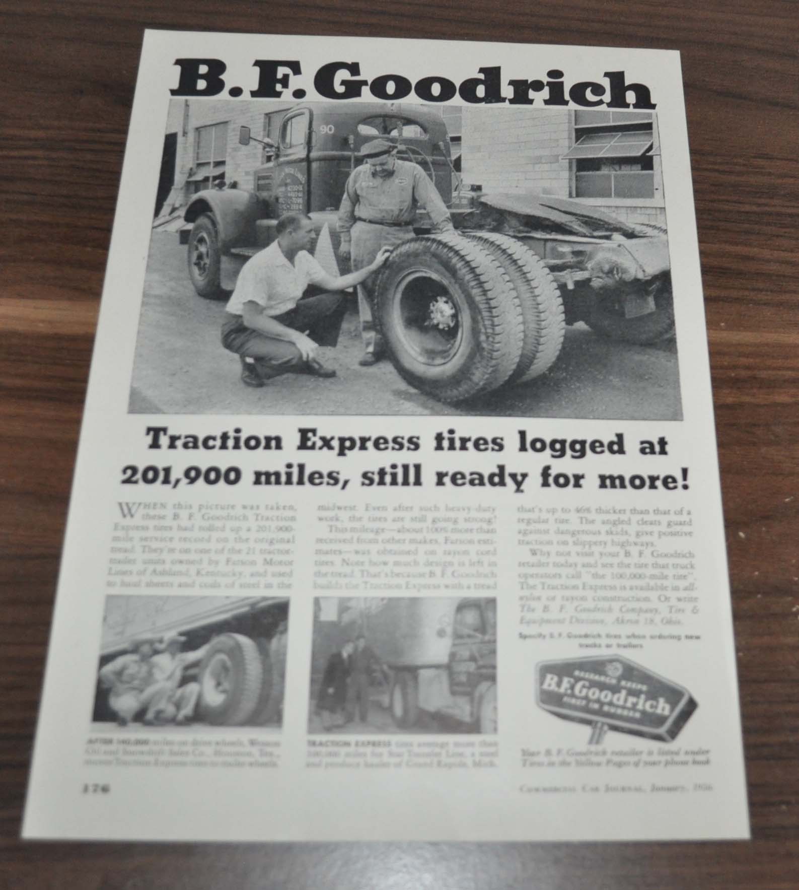 1956 Farson Motor Lines Traction Express Goodrich Tire Truck Ad – AUTO ...