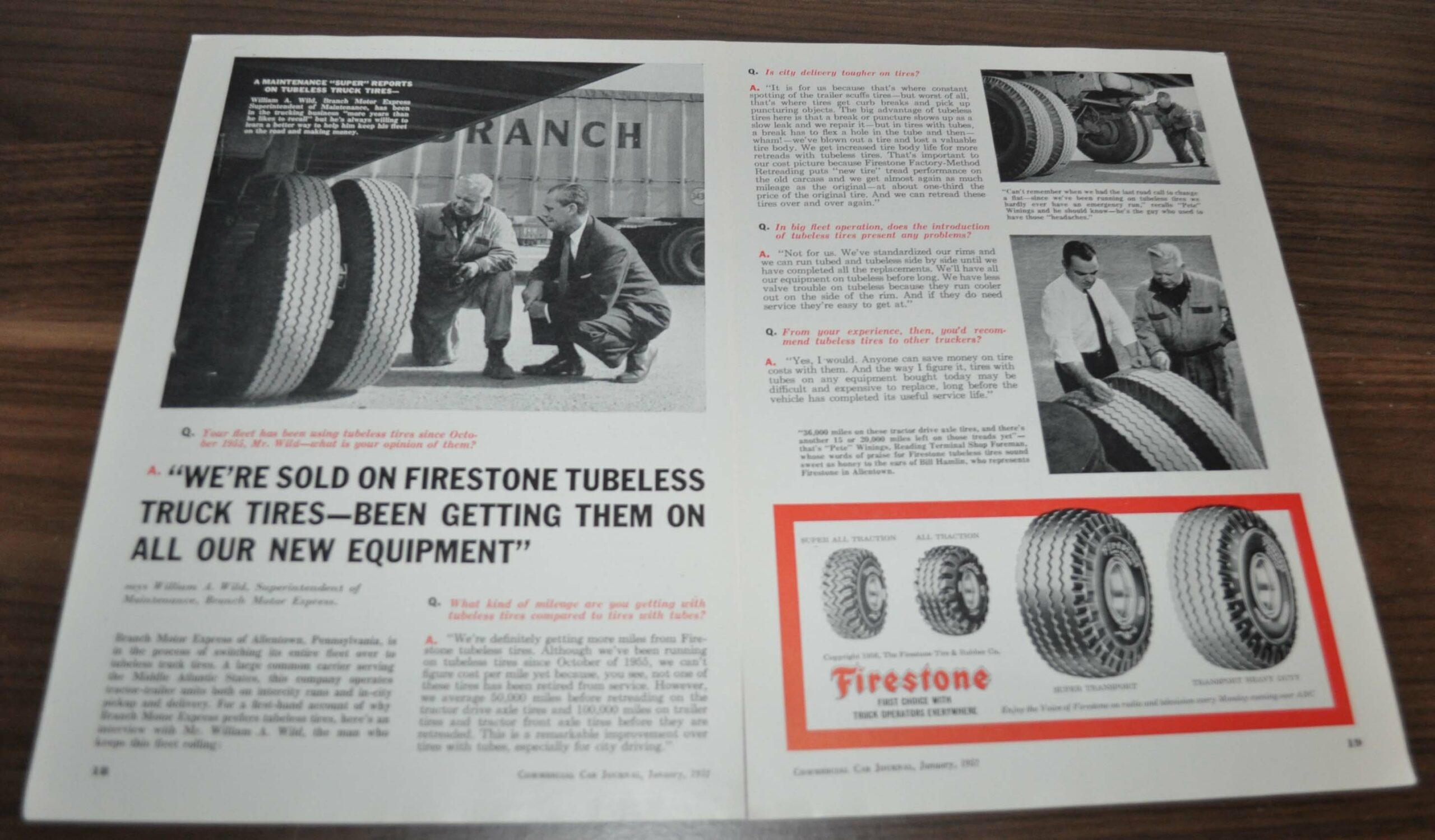 1957 Branch Motor Express Firestone Goodyear Clark 175A Loader Snyder ...