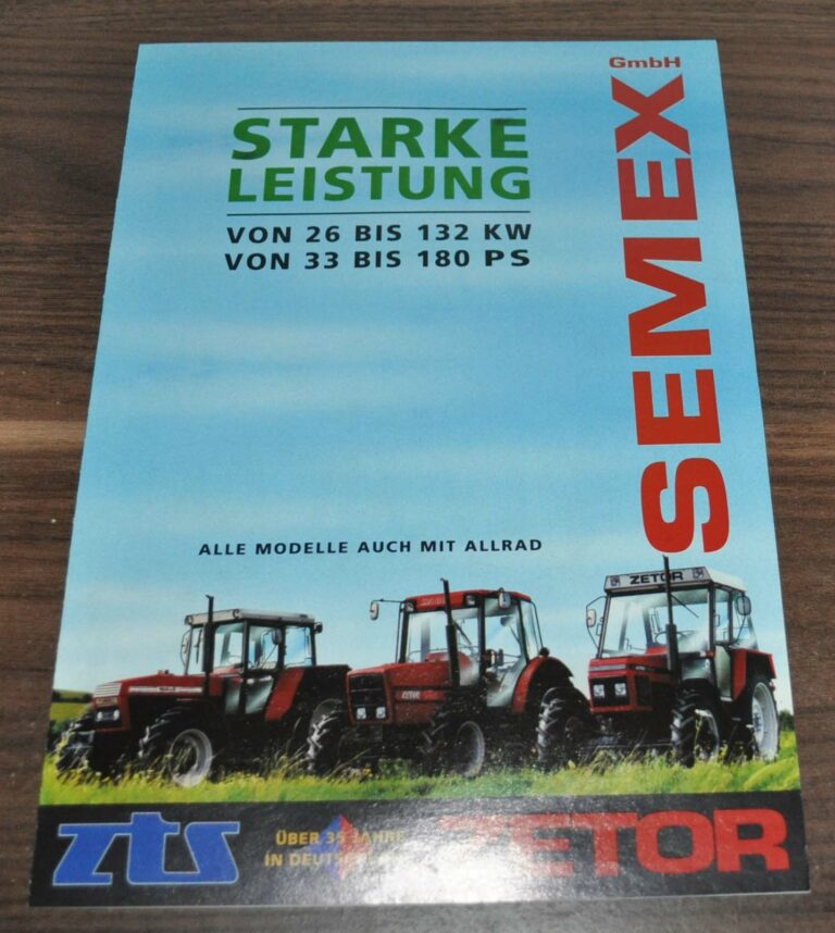 Zetor Model Range Semex Tractor Specification Brochure Prospekt – AUTO ...