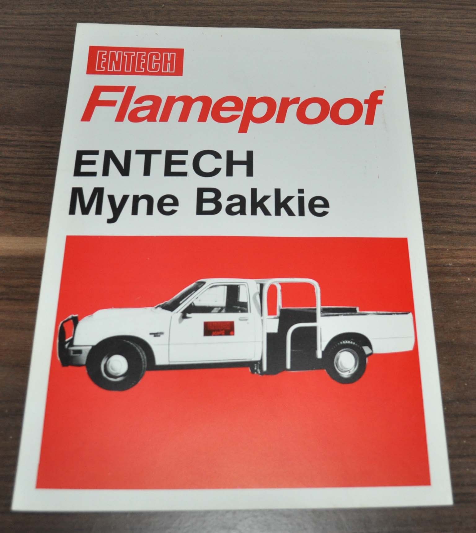 Entech Flameproof Myne Bakkie Mining Vehicles Brochure Prospekt – AUTO BROCHURE