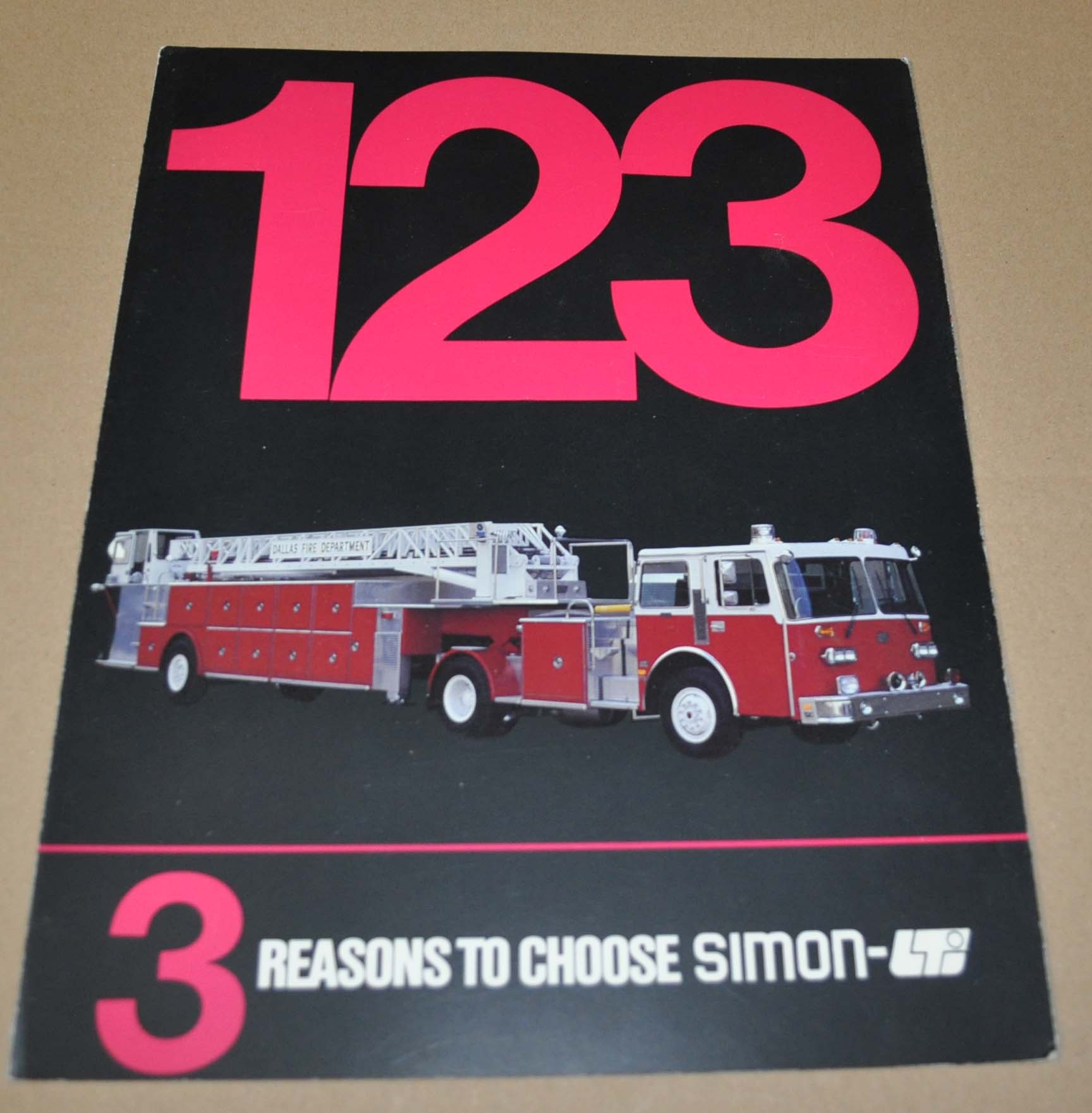 123 Simon LTI Ladder Fire Engine Trucks Dallas Fire Dept. Brochure ...
