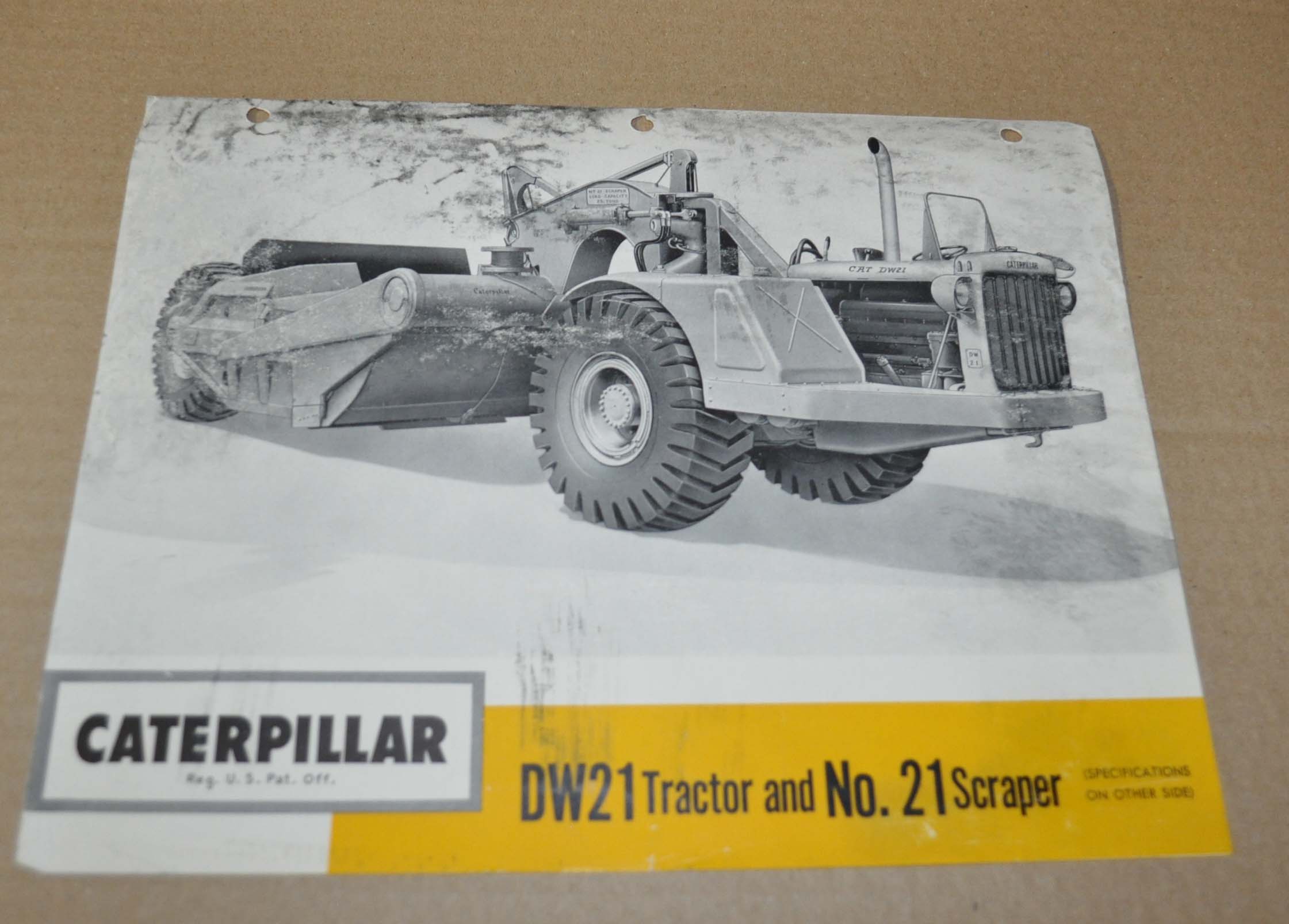 1953 Caterpillar DW21 21 Scraper Specification Brochure Prospekt – AUTO ...