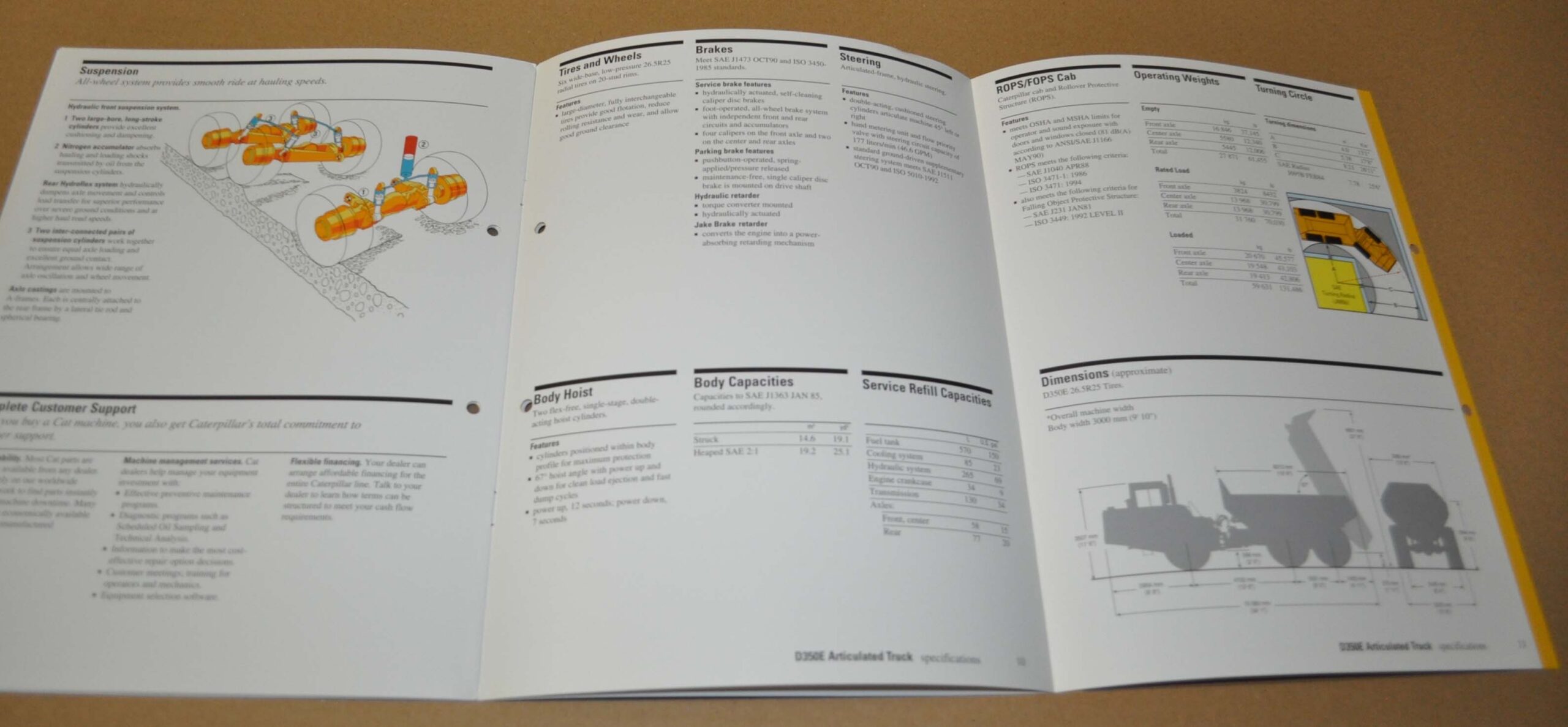 Caterpillar D350E Articulated Dump Truck Specification Brochure ...