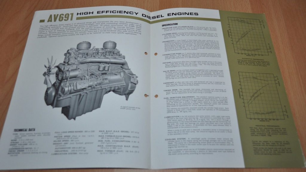 AEC Diesel Engines Type AV 691 Brochure Prospekt – AUTO BROCHURE