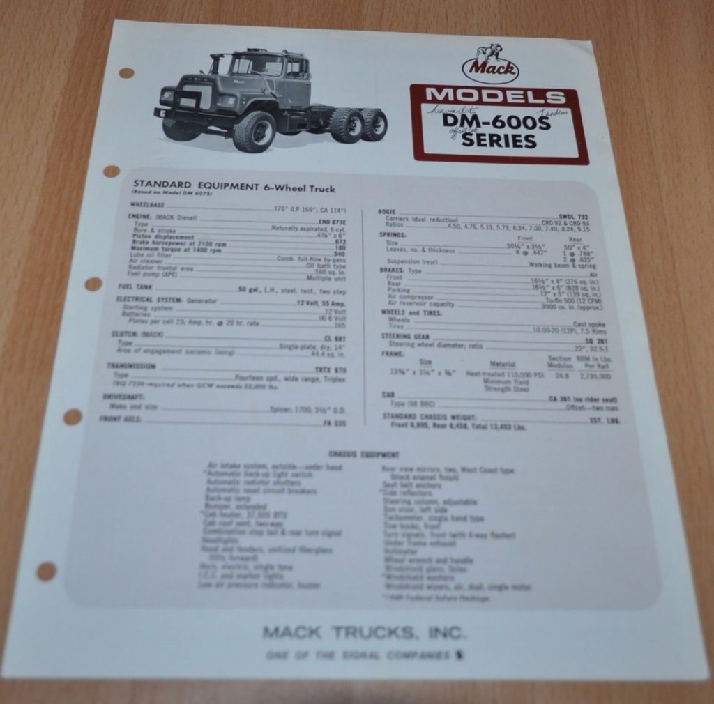 Mack R Series DM-600S Truck Brochure Prospekt – AUTO BROCHURE