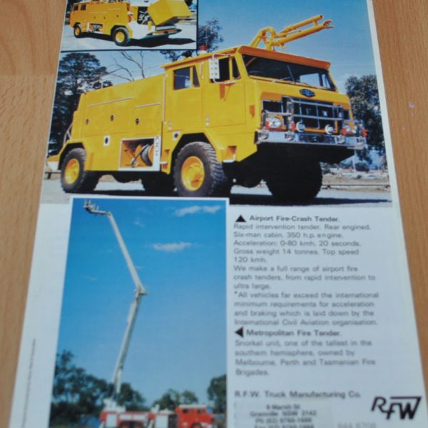RFW Truck Drilling Rig Mining Airport Fire Crash Tender Brochure ...