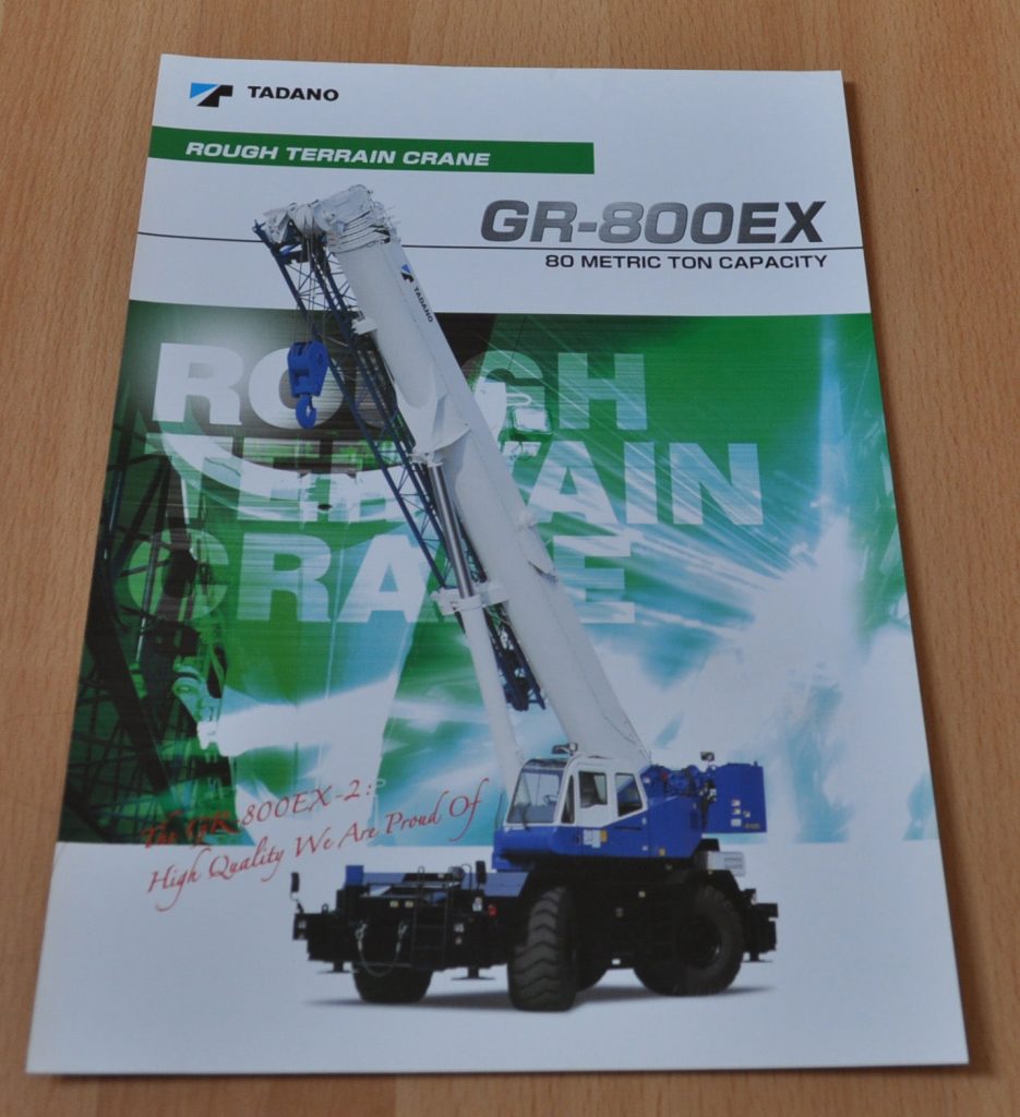 Tadano Rough Terrain GR-800EX Truck Cranes Brochure Prospekt – AUTO ...